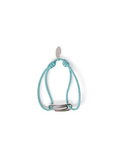 Off-White Paperclip Cord Bracelet - Blue