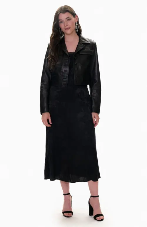 Rebecca Taylor Piper Crop Leather Jacket - Noir
