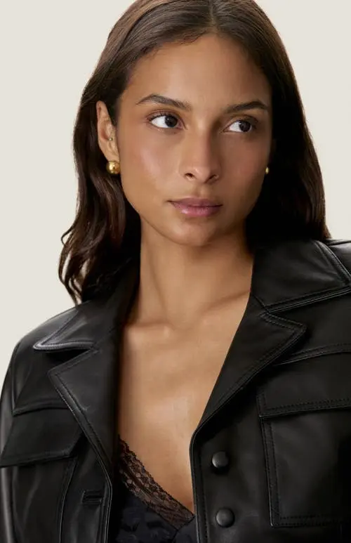 Rebecca Taylor Piper Cropped Leather Jacket