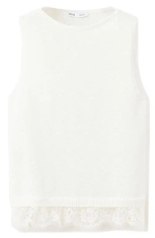 Mango Lace Detail Knit Top