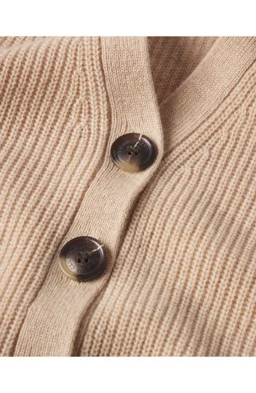 WILLIAMS ATHLETIC CLUB Emily Rib Cashmere Cardigan - Sand Beige