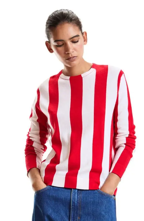 Cynthia Rowley Sideline Striped Sweater - Red