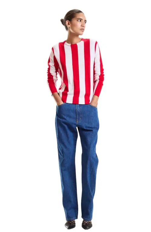 Cynthia Rowley Sideline Striped Sweater - Red