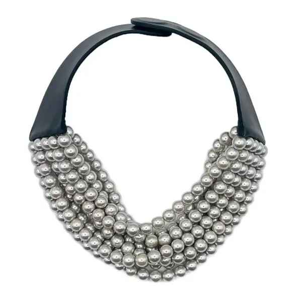 Fairchild Baldwin Bella Glass Pearl Collar Necklace - Silver