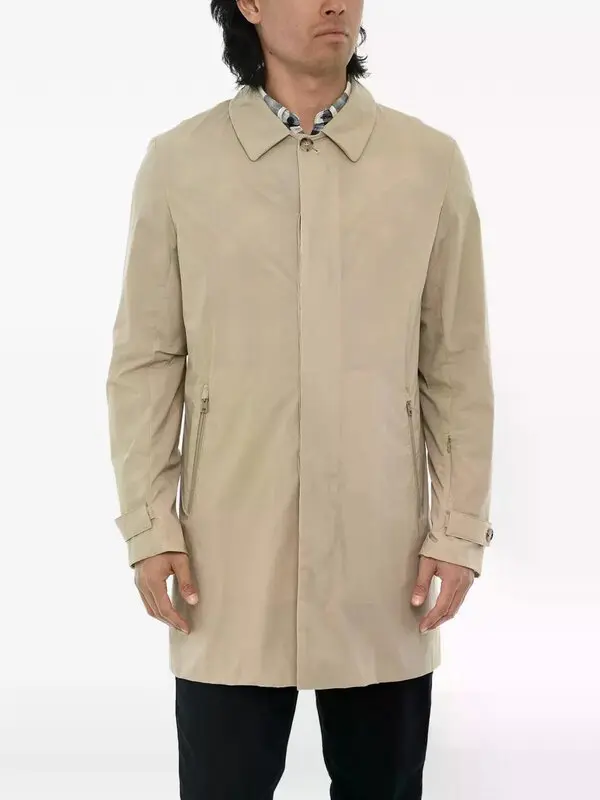 Woolrich Concealed-closure Single-breasted Rain Coat