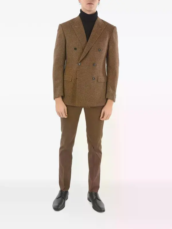 Corneliani Double-breasted Hopsack-pattern Jacket
