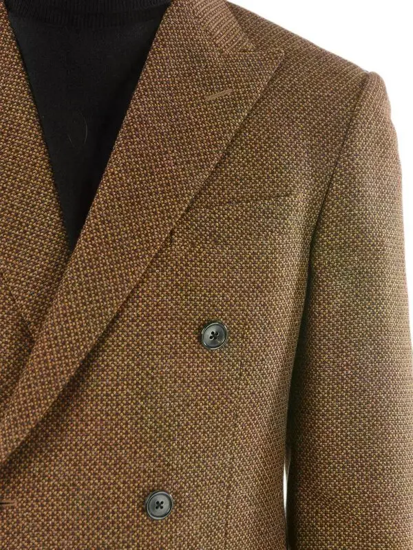 Corneliani Double-breasted Hopsack-pattern Jacket