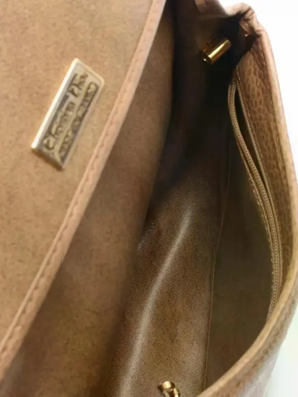 Dior 2000s Cd Plaque Shoulder Bag - Brown