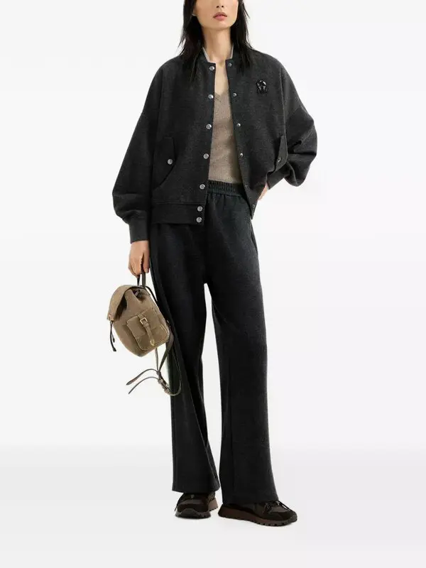 Brunello Cucinelli Logo Patch Bomber Jacket - Grey