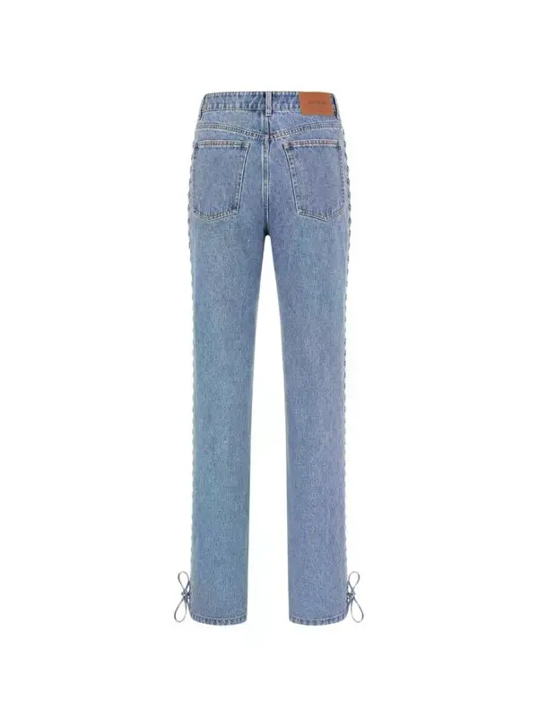 ROTATE BY BIRGER CHRISTENSEN Lace-up Straight Leg Jeans