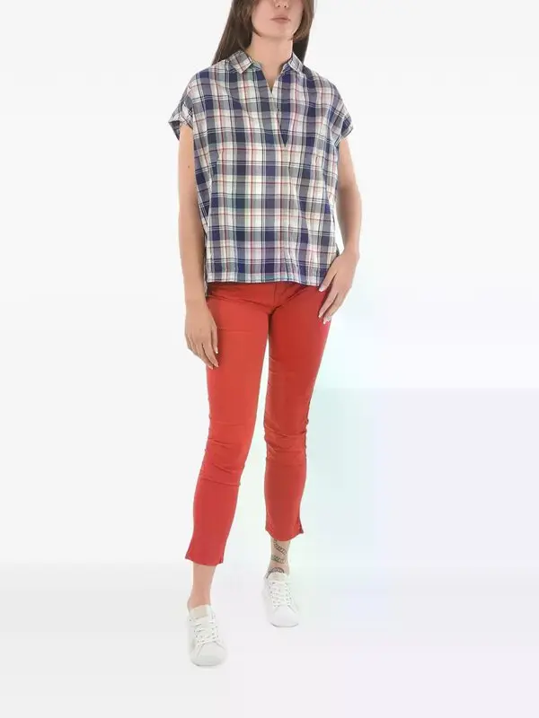 Woolrich Checked Johnny-collar Tunic