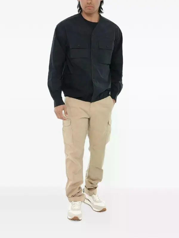 Woolrich V-neck Button-up Jacket - Blue