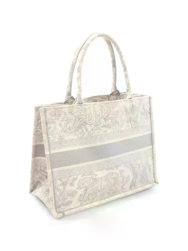 Dior 2000s Medium Book Tote Toile De Jouy Tote Bag - Neutrals