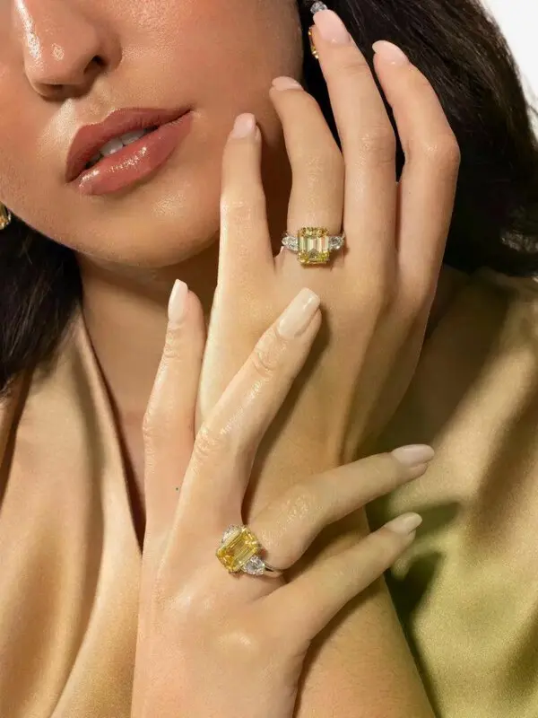 FANTASIA BY DESERIO Emerald-cut Cubic Zirconia Ring