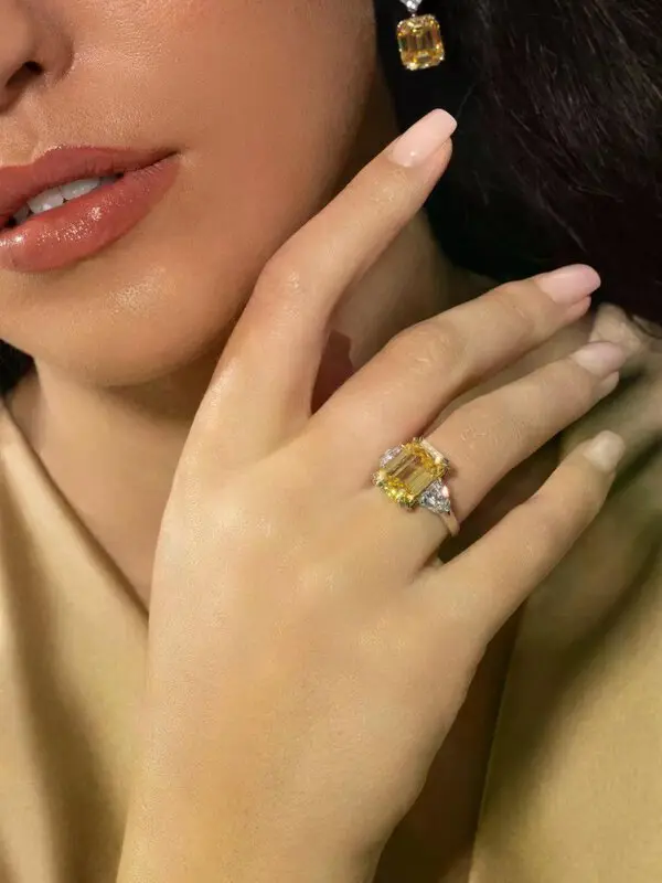 FANTASIA BY DESERIO Emerald-cut Cubic Zirconia Ring