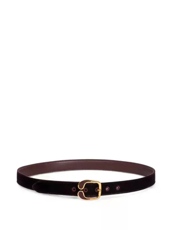 Etro Velvet Belt With Paisley Buckle - Purple