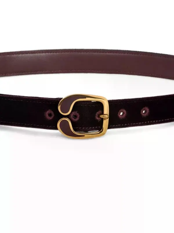 Etro Velvet Belt With Paisley Buckle