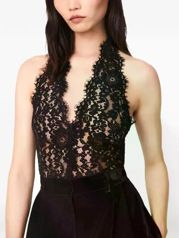 Stella McCartney Lace Halterneck Top - Black
