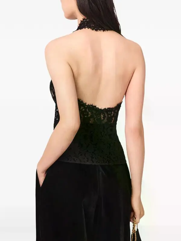 Stella McCartney Lace Halterneck Top - Black