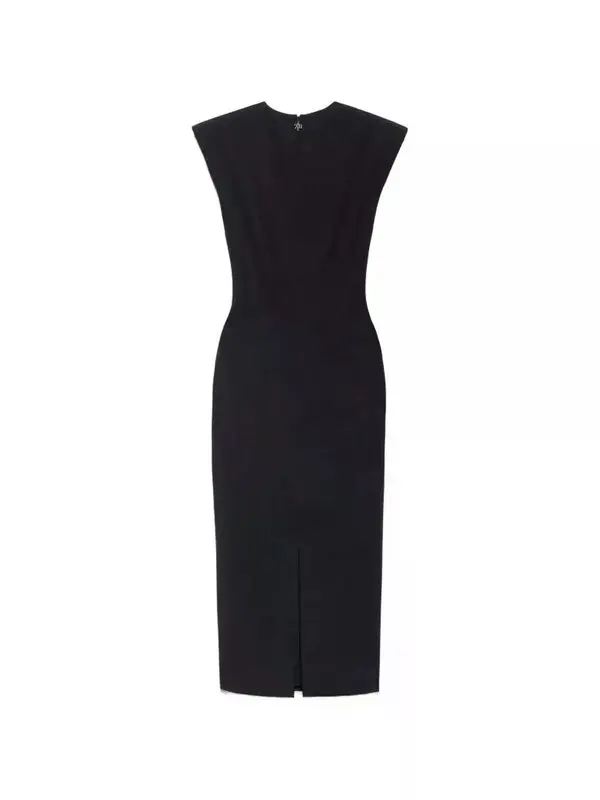 ANIYE BY Draped Padded-shoulder Midi Dress