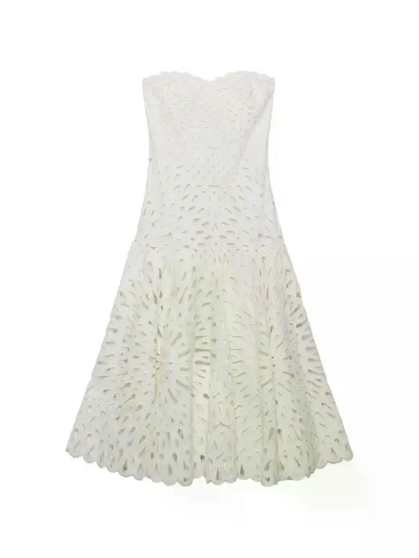 Simkhai Florence Embroidered Lace Midi Dress - White