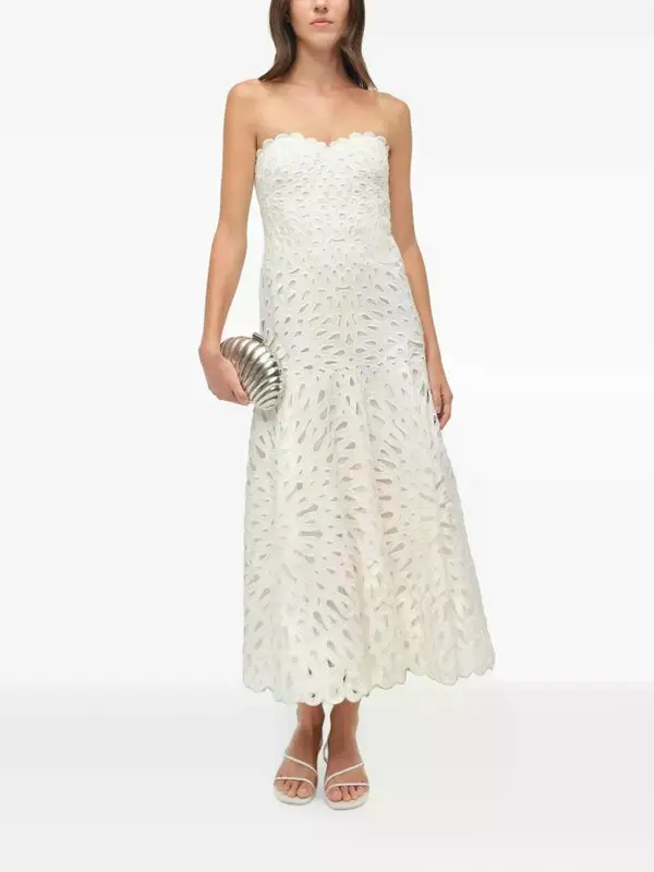 Simkhai Florence Embroidered Lace Midi Dress
