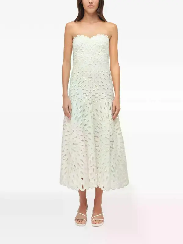 Simkhai Florence Embroidered Lace Midi Dress