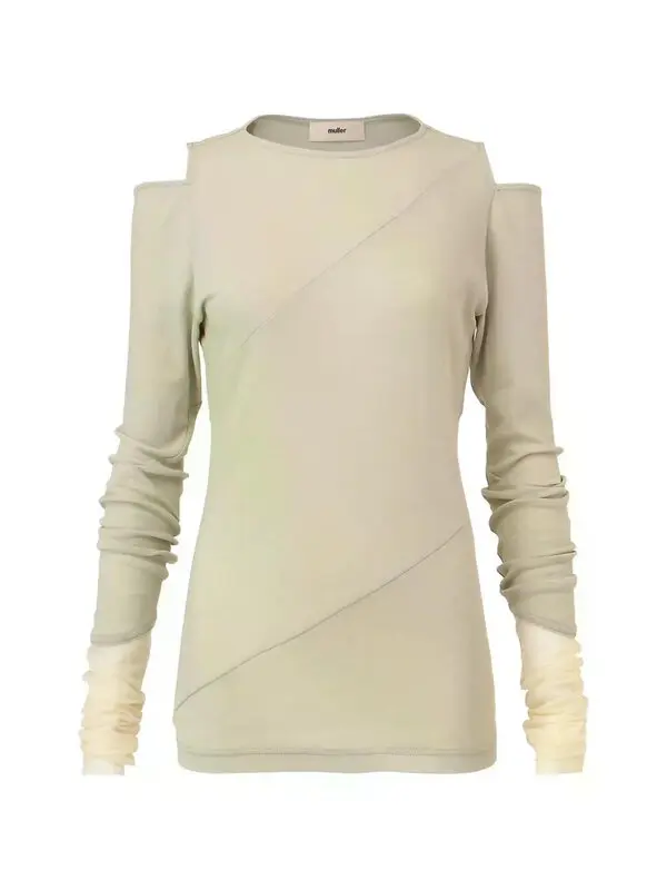MULLER OF YOSHIOKUBO Cold-shoulder Layered-cuff Top