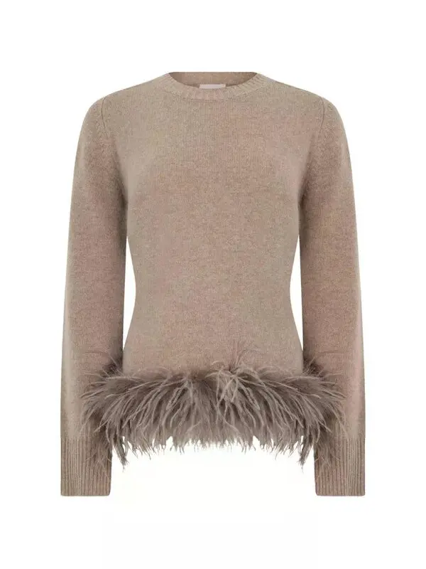 P.a.r.o.s.h Feather-trim Tie-waist Sweater
