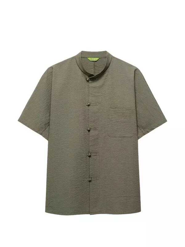 Shanghai Tang Short-sleeve Seersucker Shirt - Green