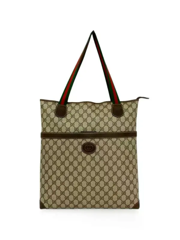 Gucci 1980-1990 Gg Supreme Web Tote Bag - Neutrals