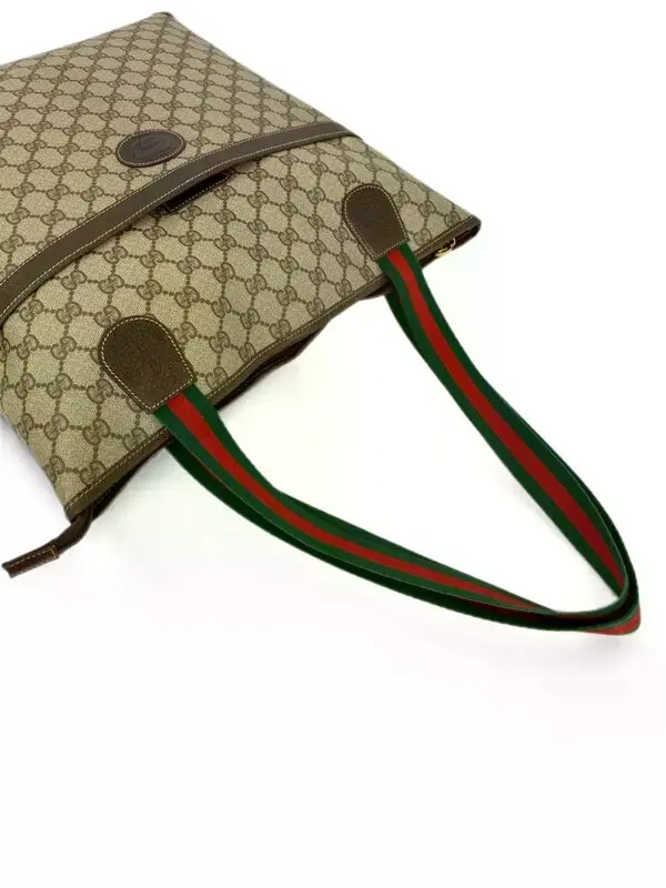 Gucci 1980-1990 Gg Supreme Web Tote Bag - Neutrals