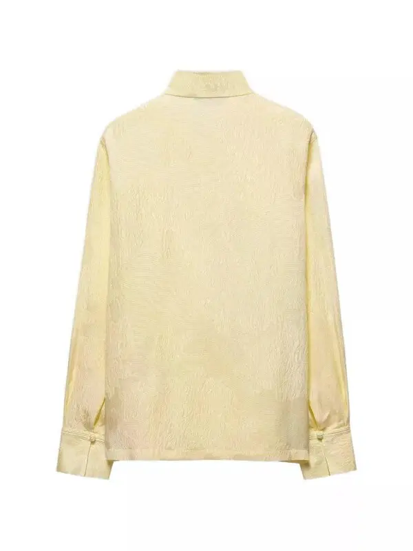 Shanghai Tang Patterned-jacquard Belted Shirt