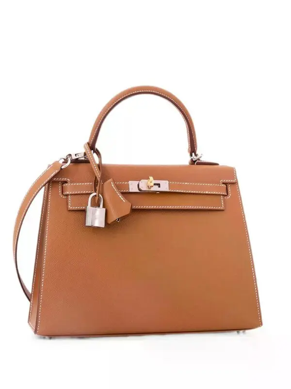 Hermès Kelly Handbag Epsom With Electrum Hardware 25 Satchel - Brown
