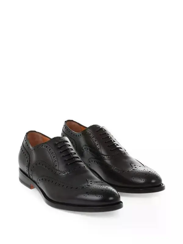 Santoni Brogue-leather Oxford Shoes - Brown