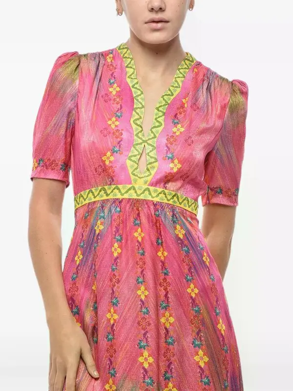 Saloni Tabitha Floral-print Midi Dress
