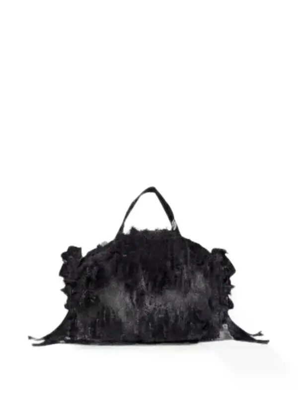 Simone Rocha Mini Faux-fur Beaded-rosette Clutch Bag