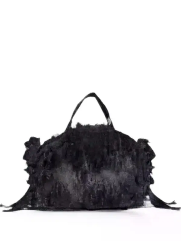 Simone Rocha Faux-fur Beaded Rosette Clutch Bag