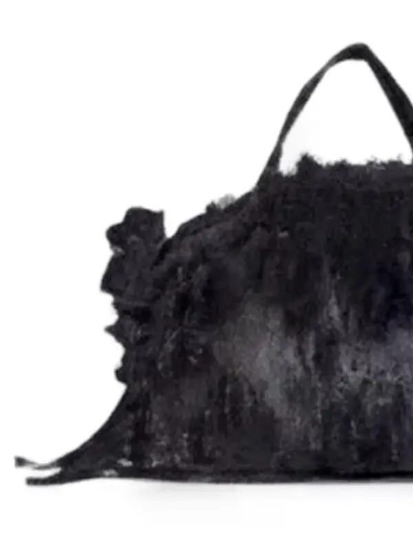 Simone Rocha Faux-fur Beaded Rosette Clutch Bag