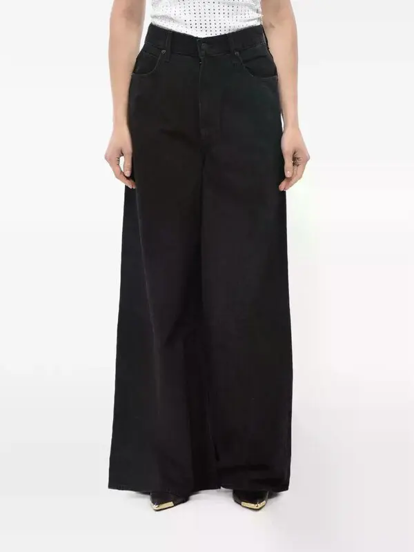 MOTHER Snacks Wide-leg Jeans - Black