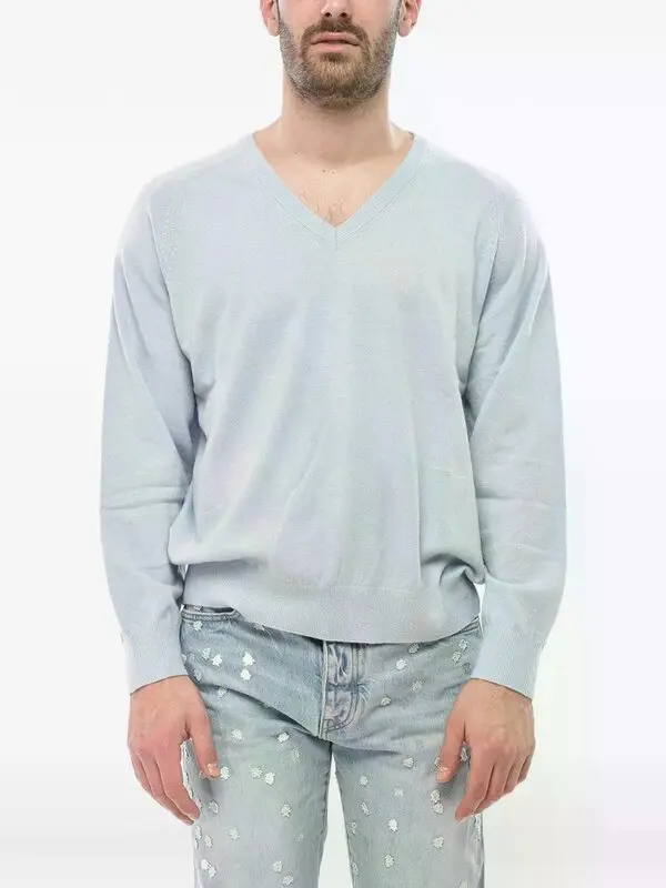 DUNST Logo-embroidered V-neck Sweater
