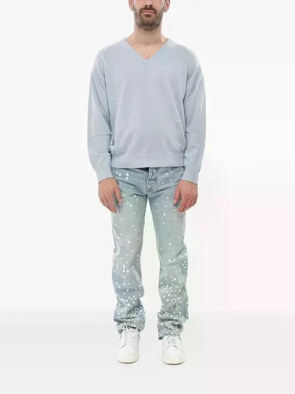 DUNST Logo-embroidered V-neck Sweater
