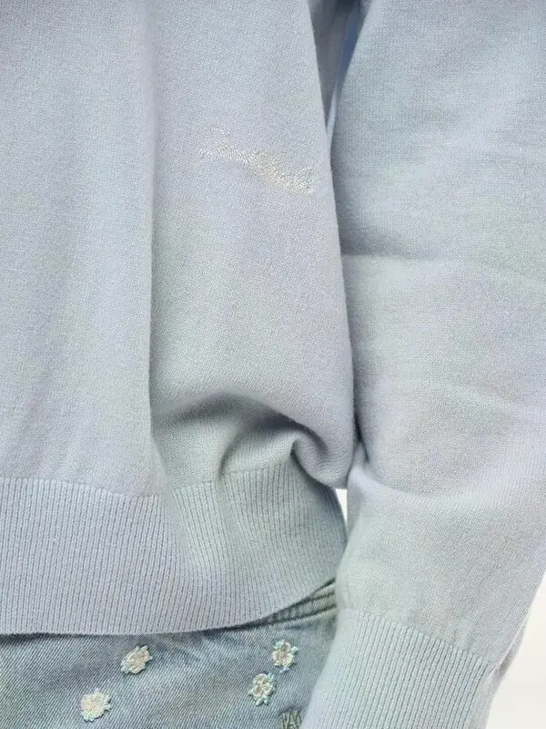 DUNST Logo-embroidered V-neck Sweater