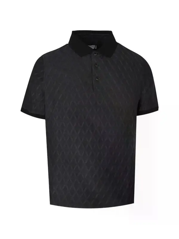 Pal Zileri Diamond-pattern Short-sleeve Polo Shirt