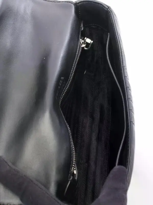 Prada 2010s Diagram Chain Shoulder Bag - Black