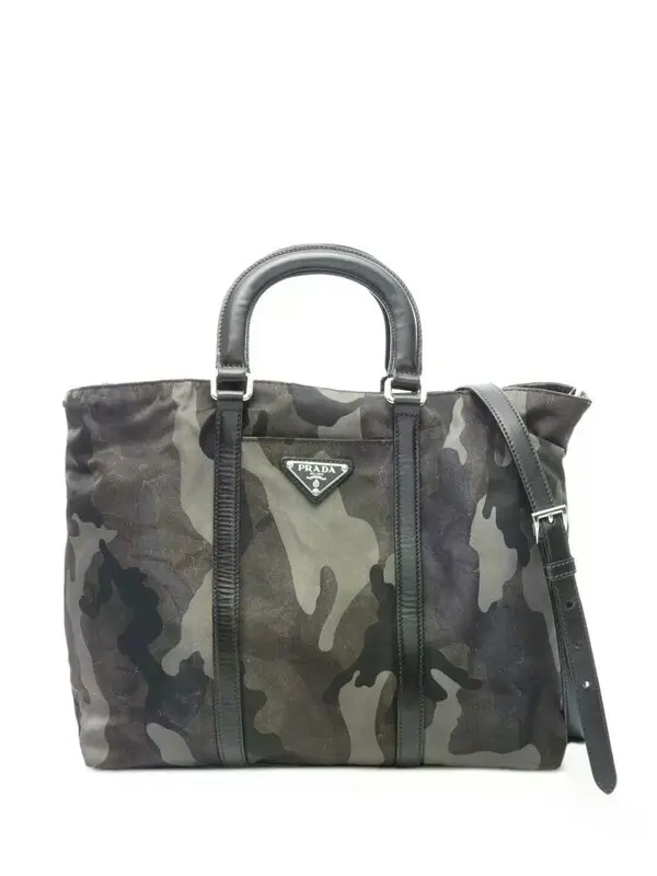 Prada Camouflage Print Handbag - Green