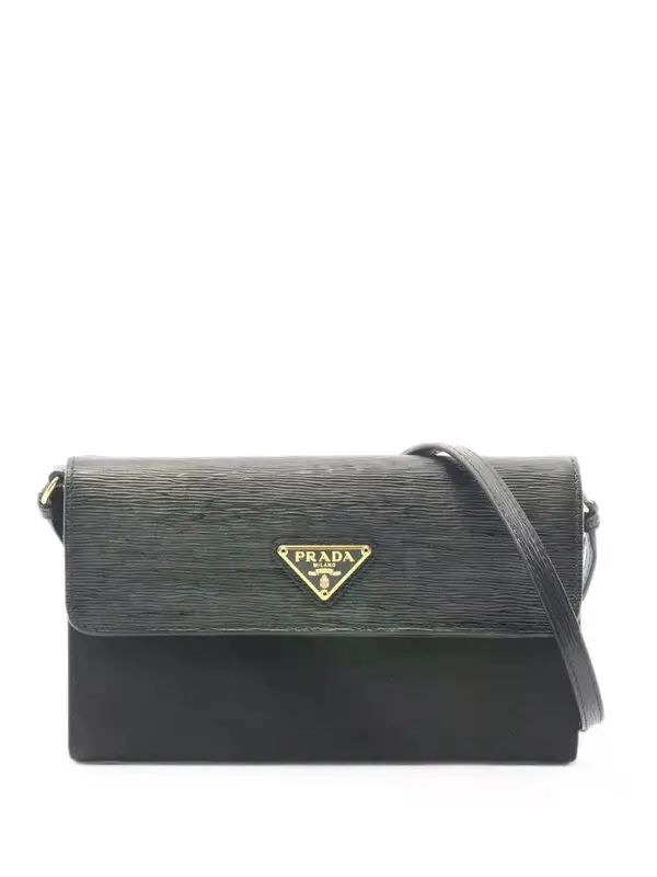 Prada 2010s Triangle Logo Shoulder Wallet