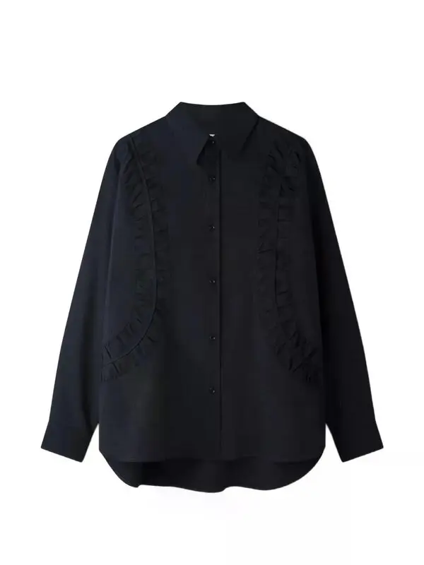 SAGE NATION Fossil Ruched-panel Shirt