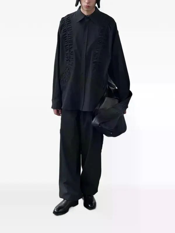 SAGE NATION Fossil Ruched-panel Shirt
