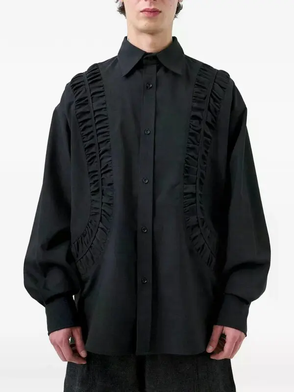 SAGE NATION Fossil Ruched-panel Shirt